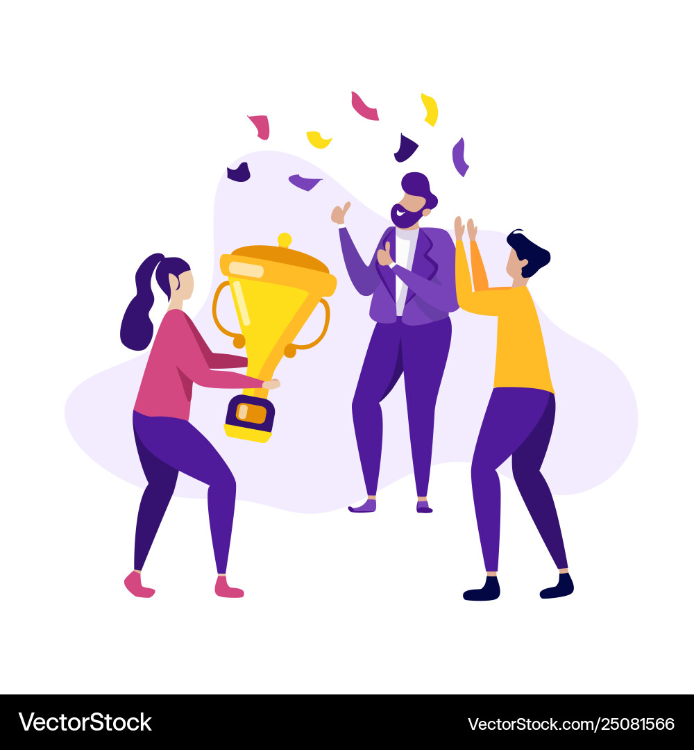 Successful teamwork business victory banner Vector Image