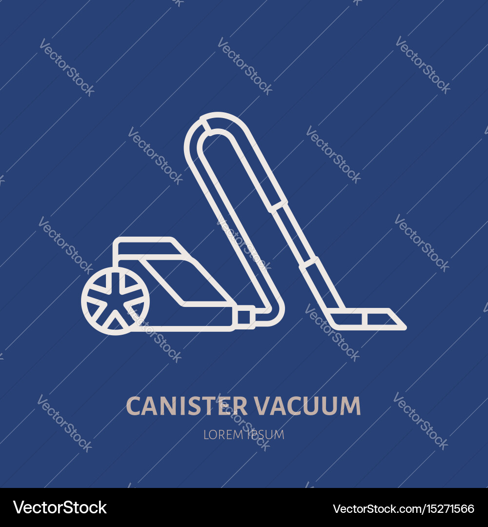 Vacuum cleaner flat line icon logo Royalty Free Vector Image
