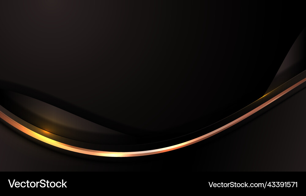 Abstract 3d luxury black color wave lines Vector Image