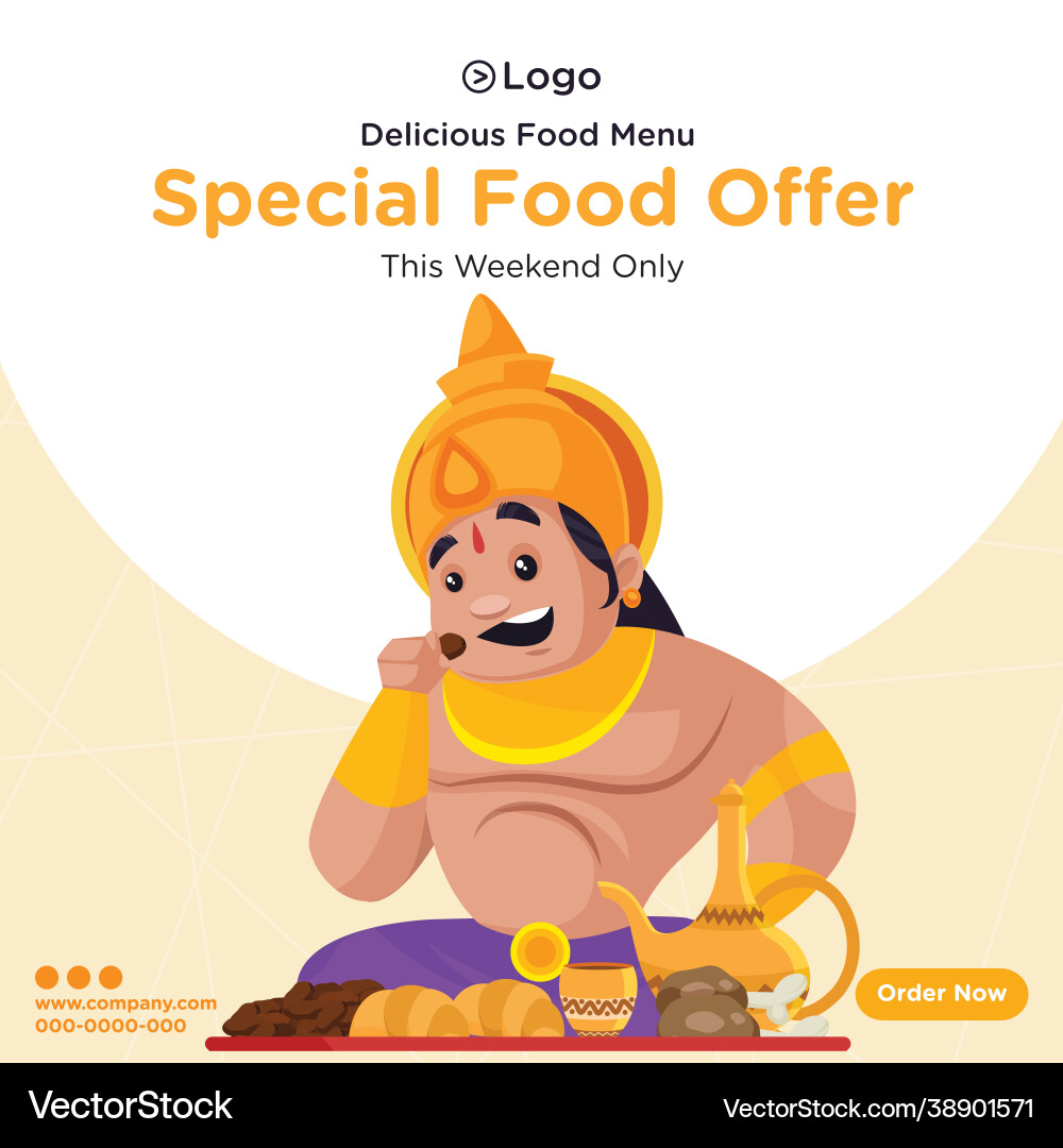 Banner design special food offer Royalty Free Vector Image