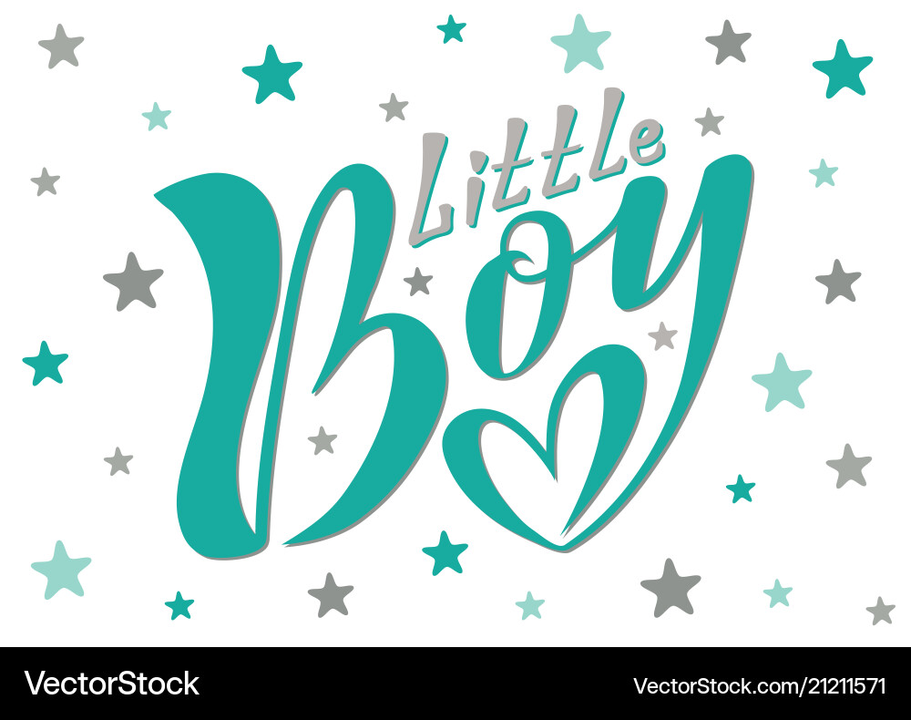 Beautiful handwritten text little boy Royalty Free Vector