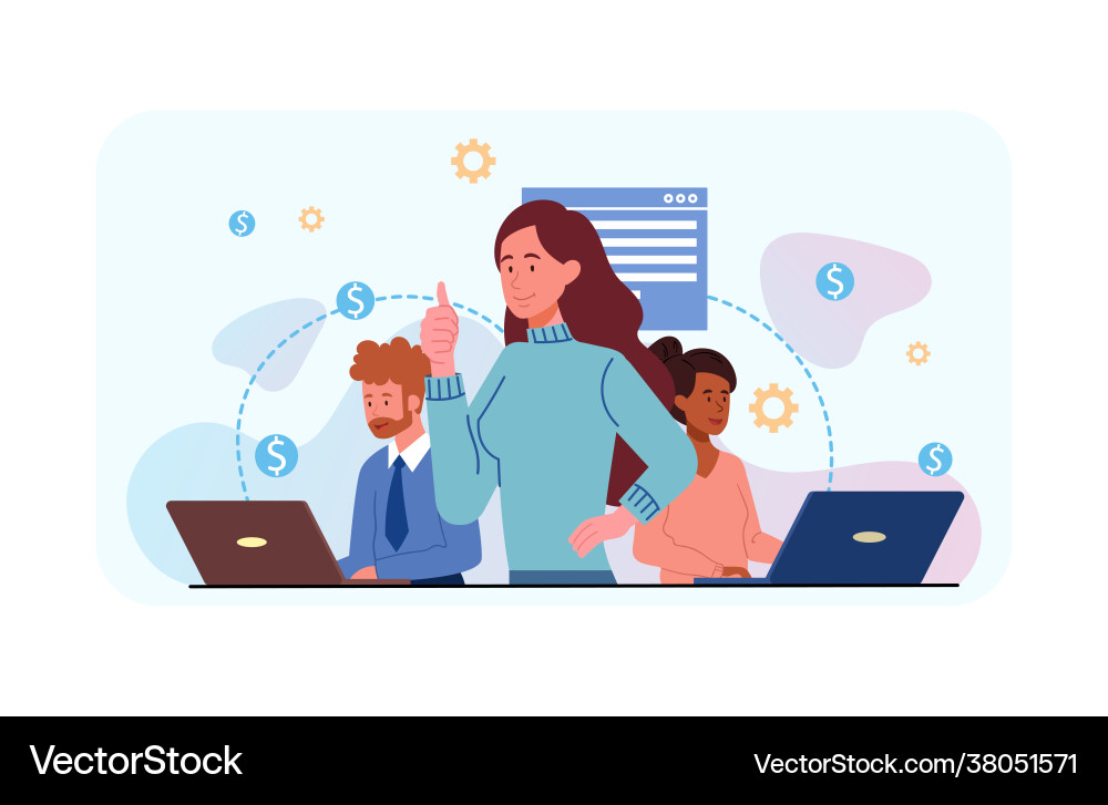 Boss reward staff for successful goal completion Vector Image