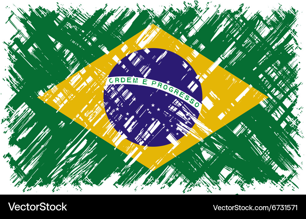 Brazilian grunge flag Royalty Free Vector Image