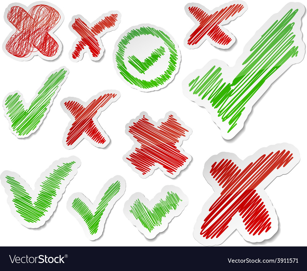 Hand drawn validation set Royalty Free Vector Image