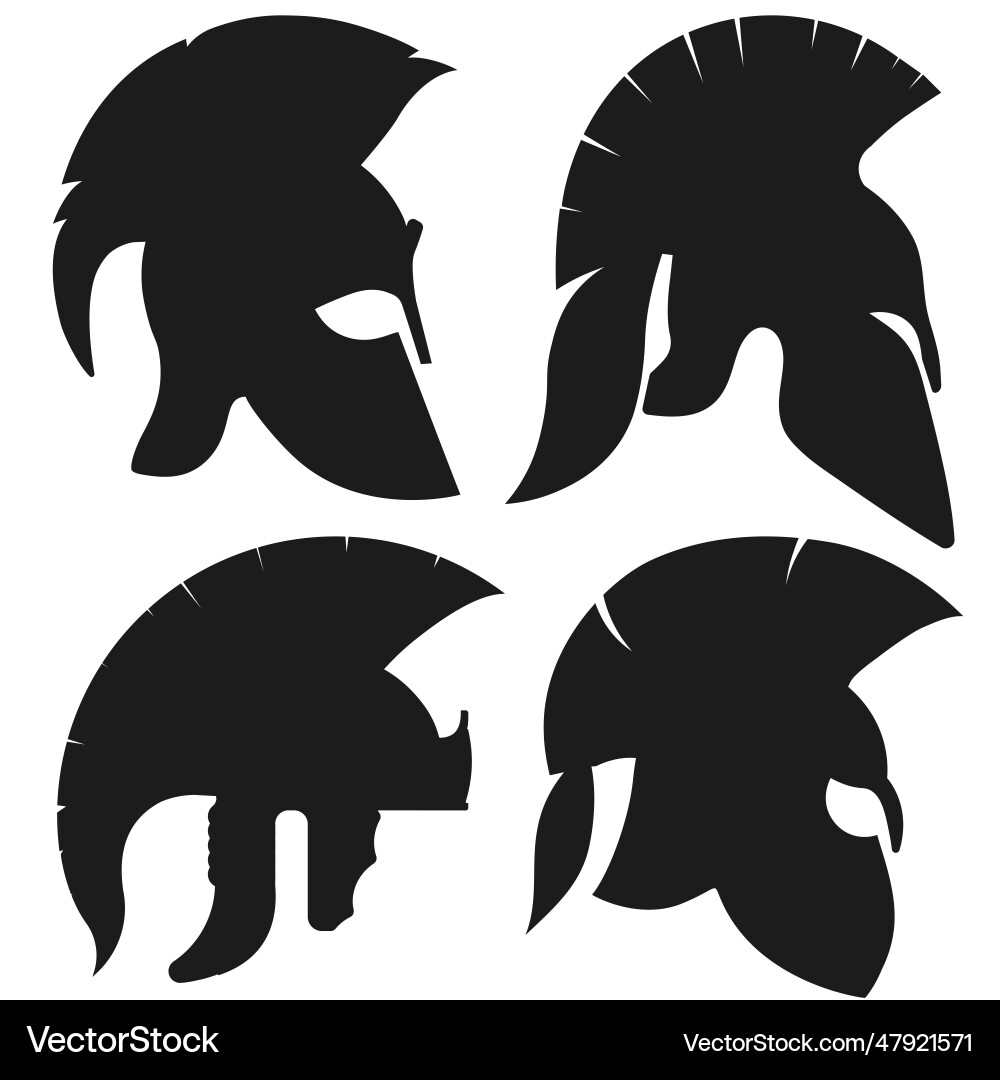 Roman legionary helmet set gladiator icon heroic Vector Image