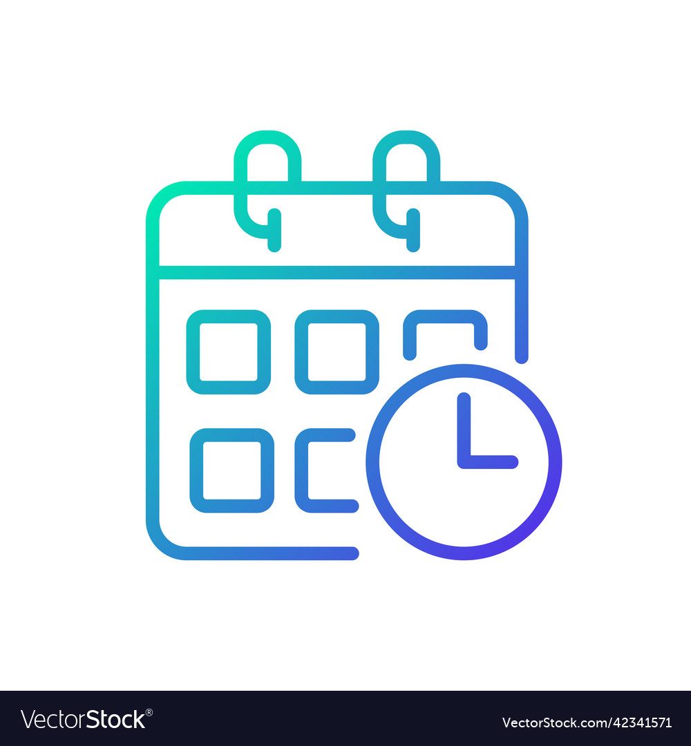Schedule gradient linear icon Royalty Free Vector Image