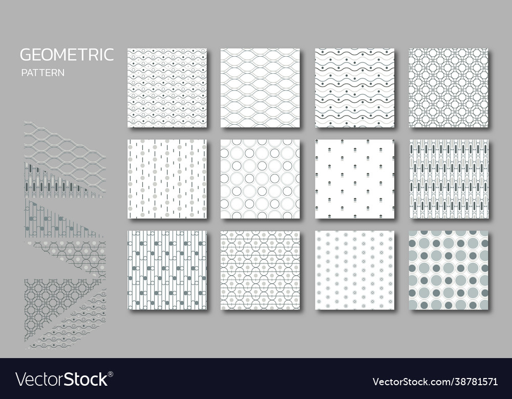 Seamless geometric pattern set Royalty Free Vector Image