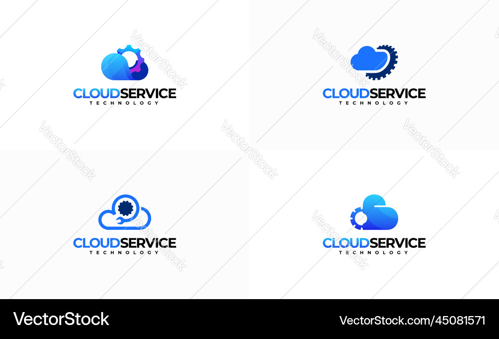 Set of cloud service logo designs concept Vector Image