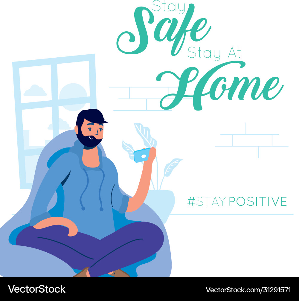 Stay at home message for covid19 Royalty Free Vector Image