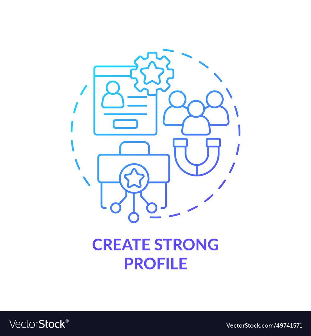 Thin line simple gradient create strong profile Vector Image