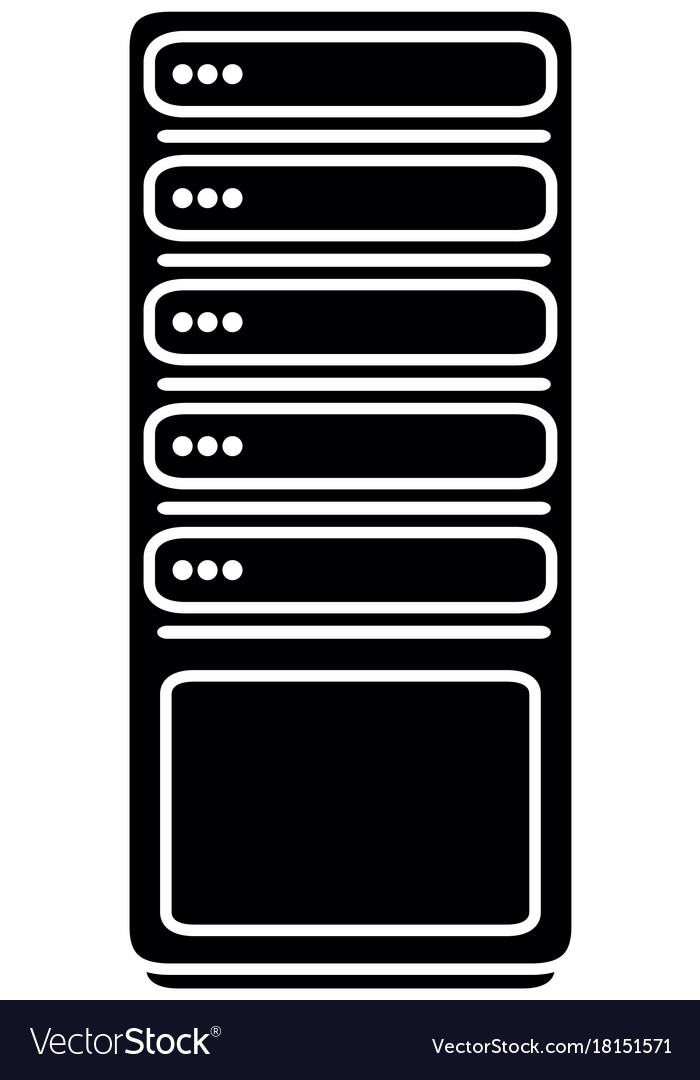 Tower computer isolated icon Royalty Free Vector Image