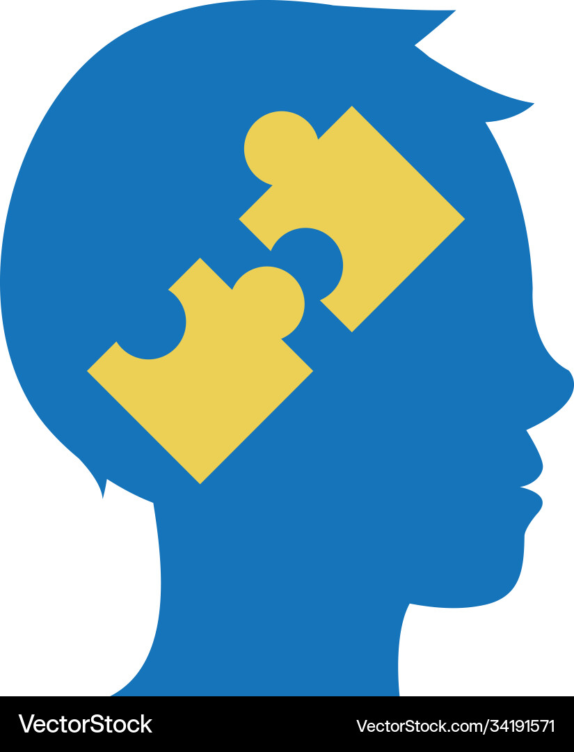World down syndrome day profile human head Vector Image
