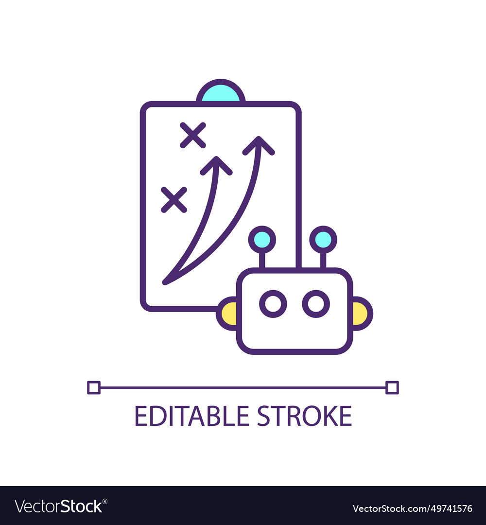 2d Customizable Thin Line Business Process Vector Image