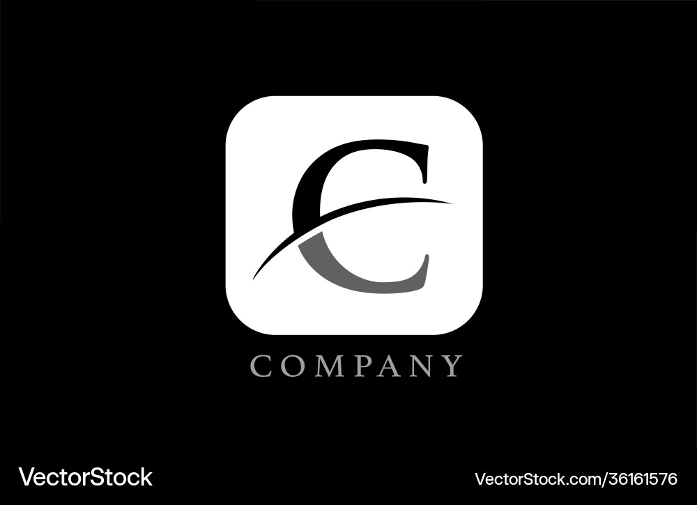 Black and white c alphabet letter logo Royalty Free Vector