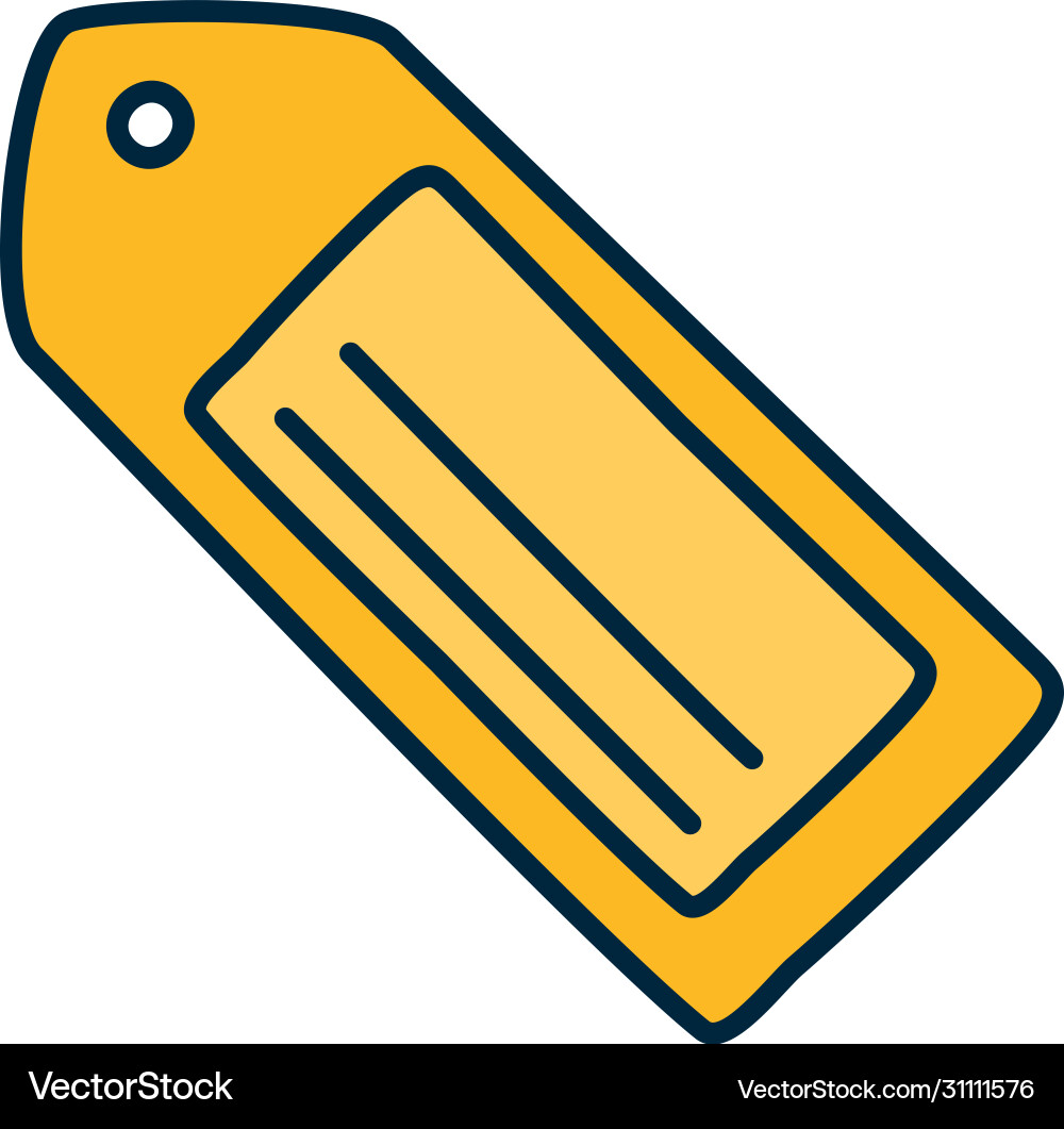 Blank key tag icon line and fill style Royalty Free Vector