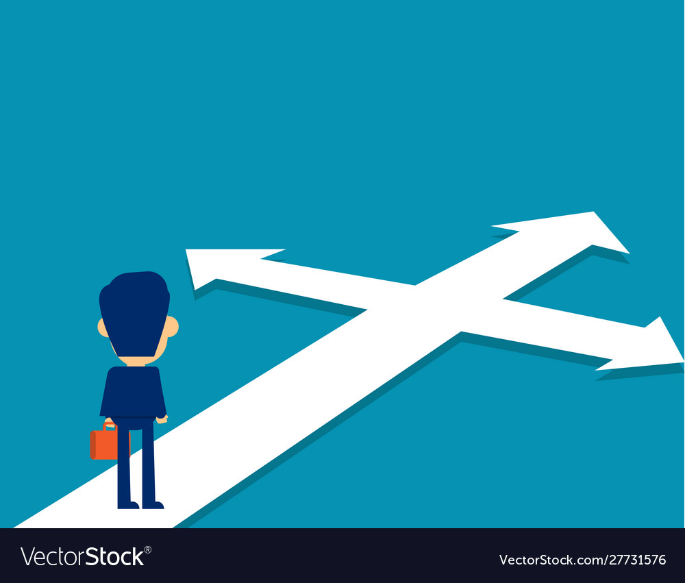 Businessman Standing Confused Direction Concept Vector Image