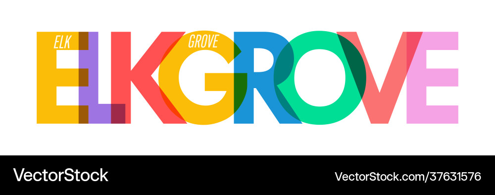Elk grove name city on a white Royalty Free Vector Image