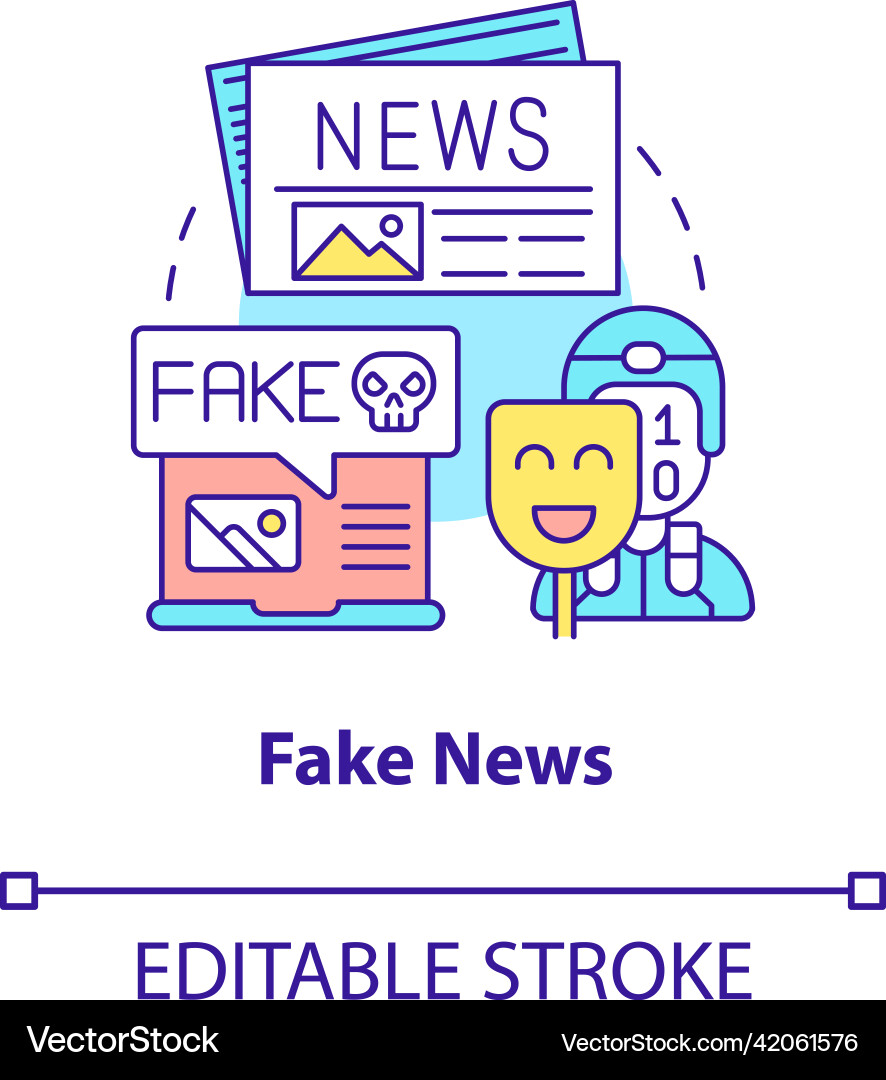 Fake news concept icon Royalty Free Vector Image