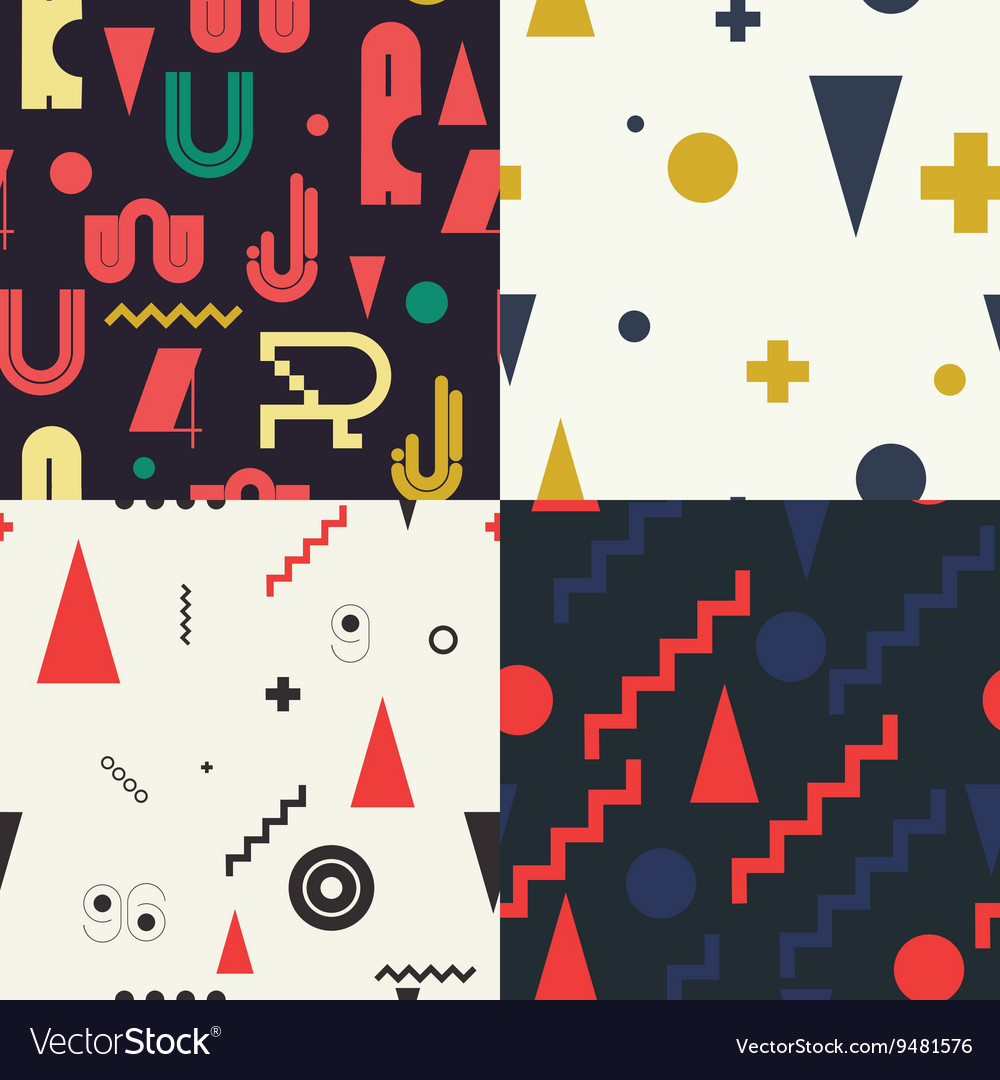 Geometric set seamless pattern Royalty Free Vector Image