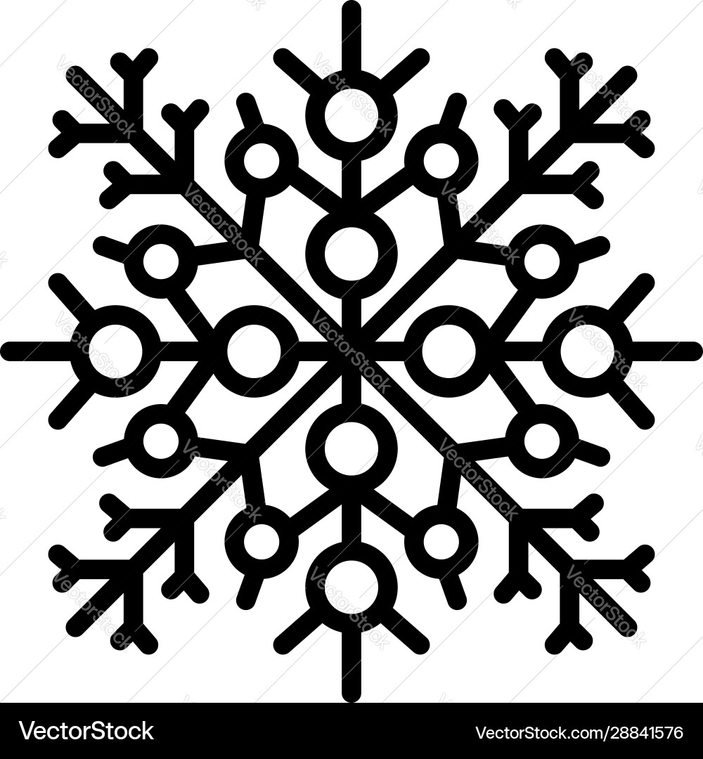Holiday snowflake icon outline style Royalty Free Vector