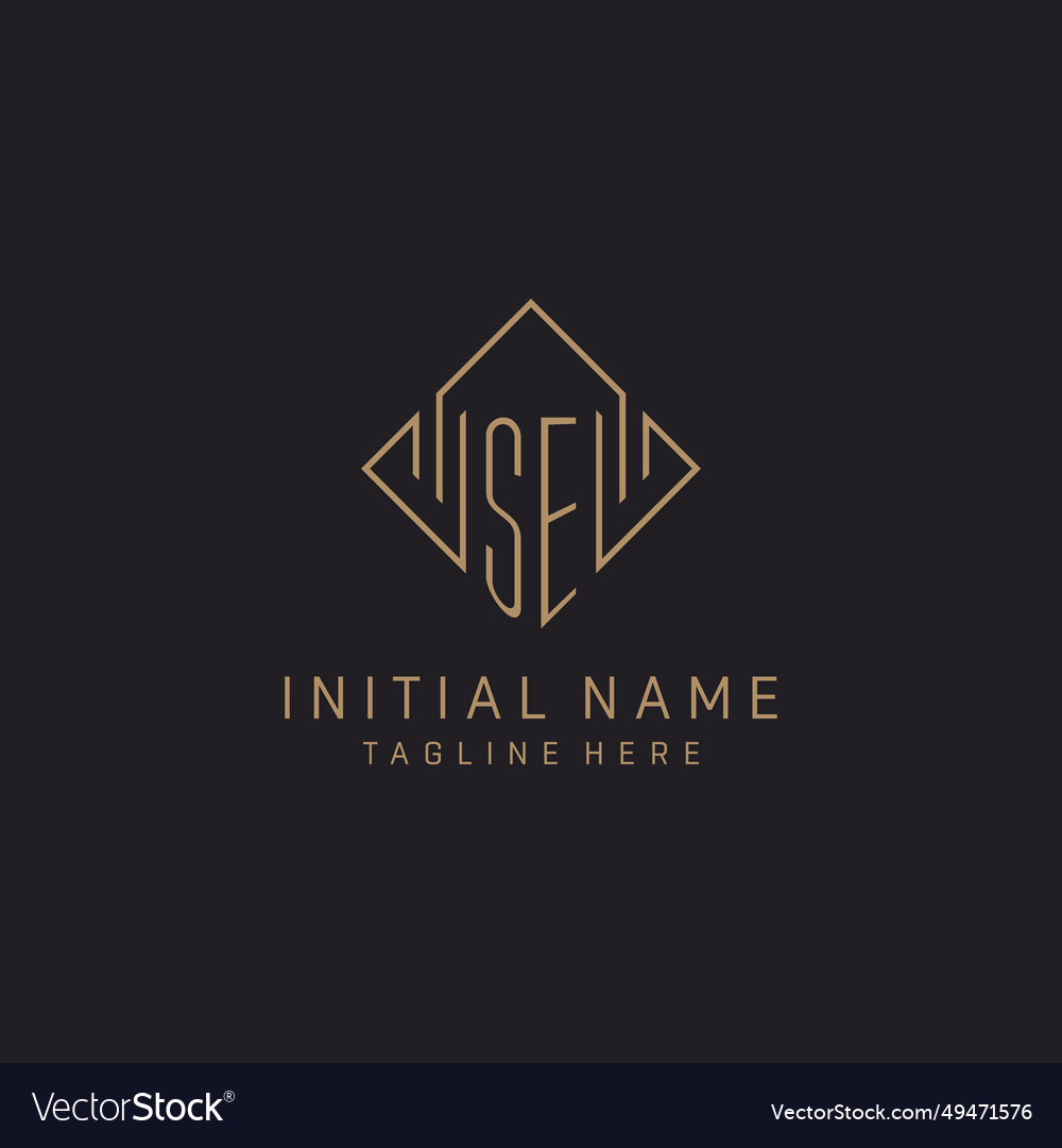 Monogram se with rhombus line logo style luxury Vector Image