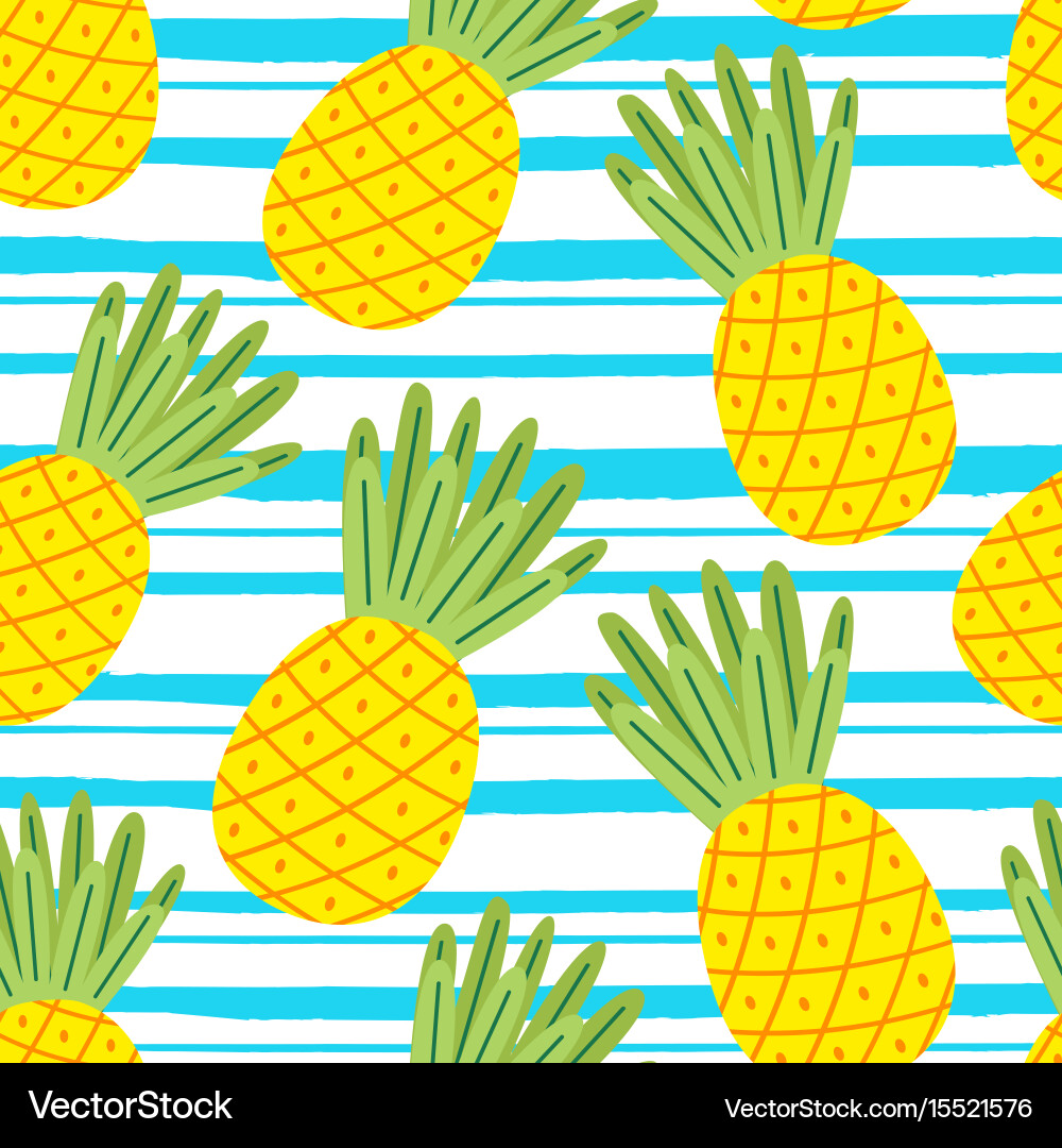 Seamless pattern with pineapple Royalty Free Vector Image