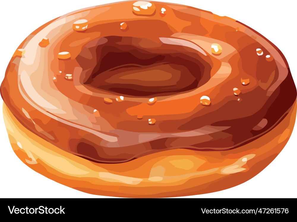 Sweet donut with icing Royalty Free Vector Image