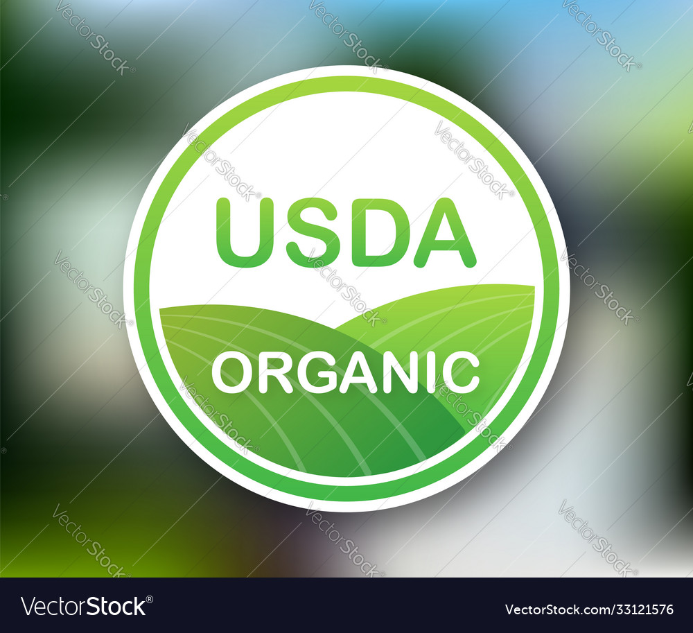 Usda organic emblems badge sticker logo icon Vector Image