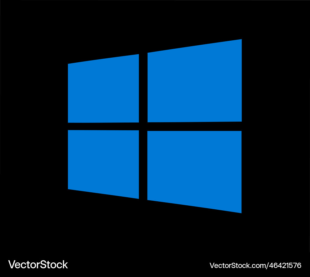 Windows symbol brand logo black and blue design Vector Image