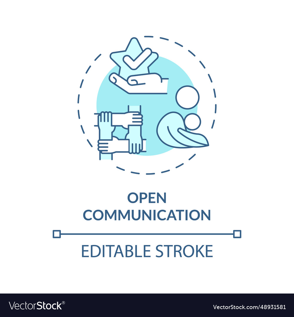 2d thin line blue icon open communication concept Vector Image