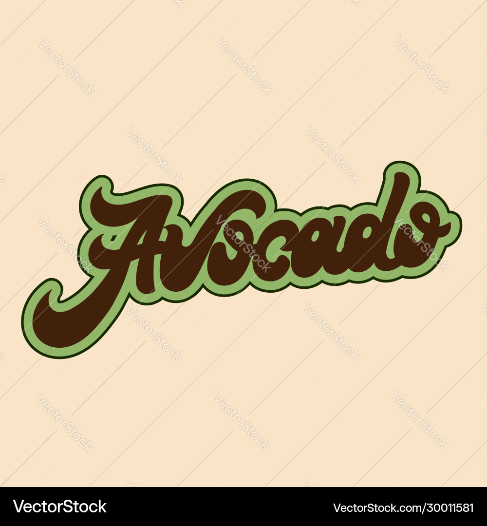 Avocado hand drawn lettering isolated template Vector Image