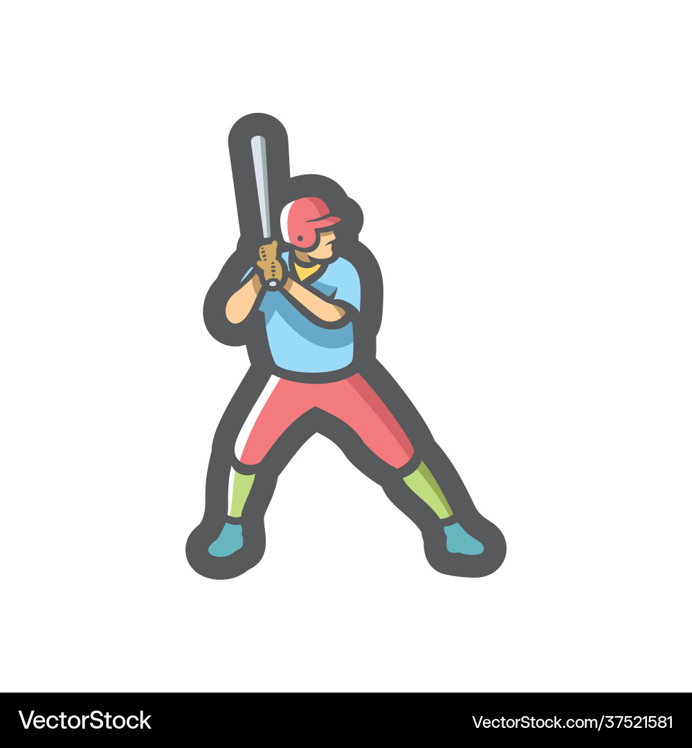 Baseball athlete player icon cartoon Royalty Free Vector