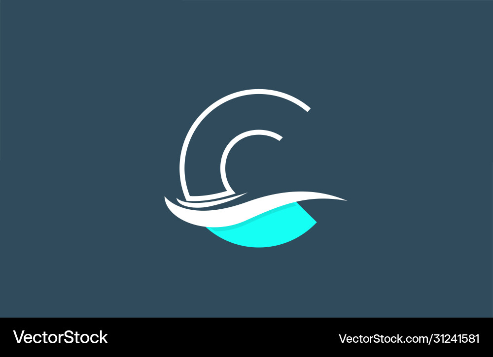 C blue white alphabet letter logo icon Royalty Free Vector