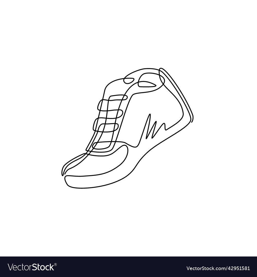 Continuous one line drawing running shoes icon Vector Image Continuous one line drawing running shoes icon Vector Image