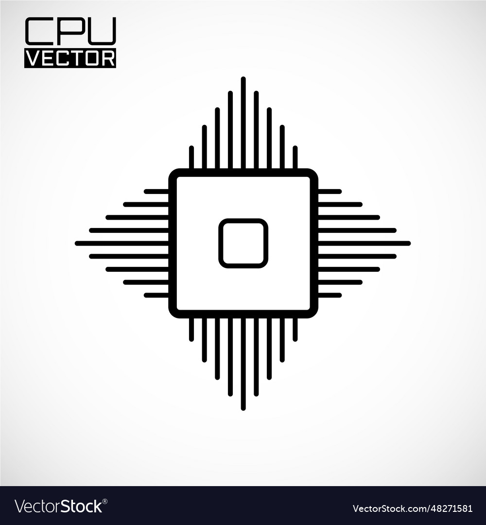 Cpu microprocessor microchip circuit board Vector Image