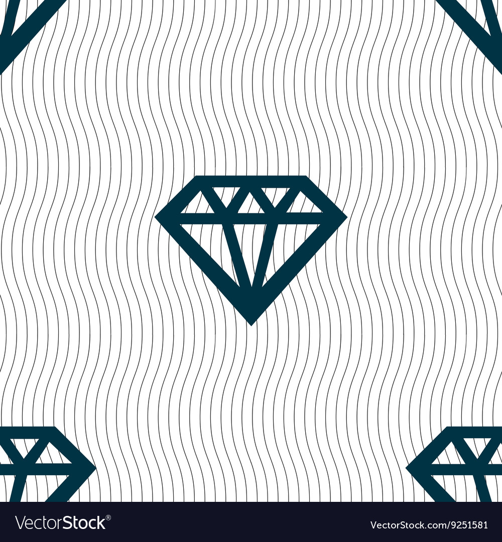 Diamond icon sign seamless pattern with geometric Vector Image