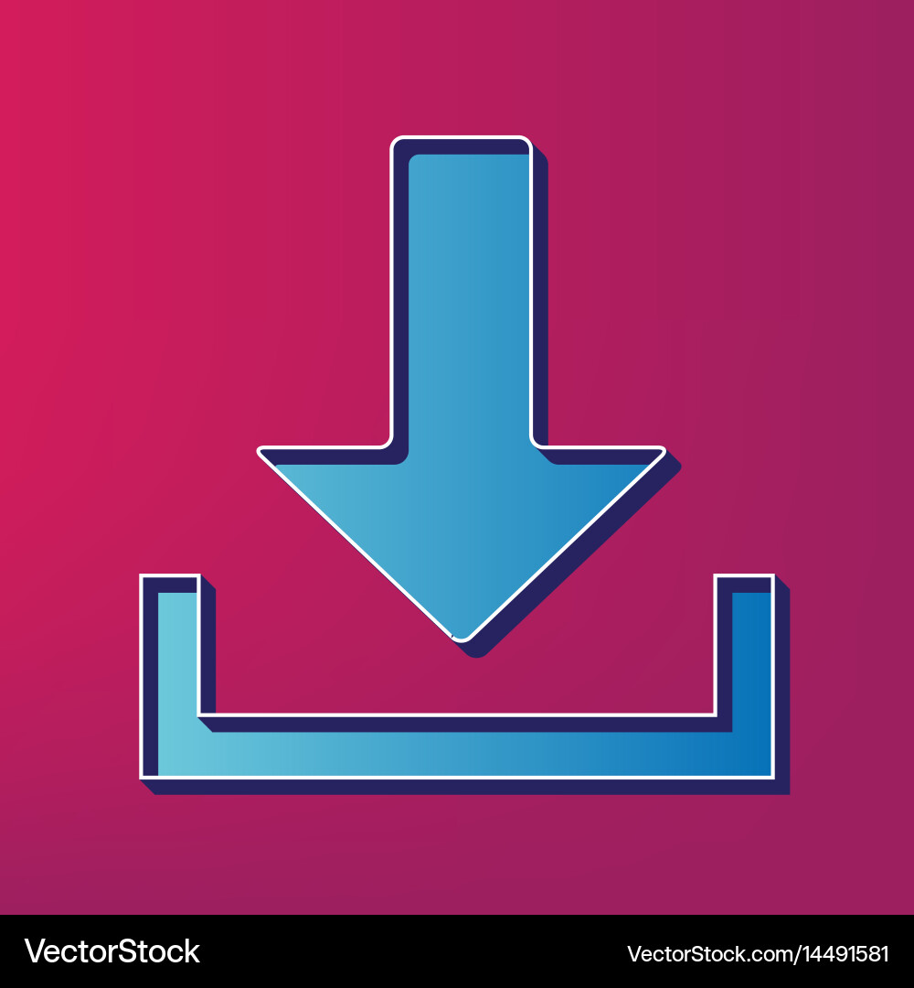 Download sign blue 3d Royalty Free Vector Image