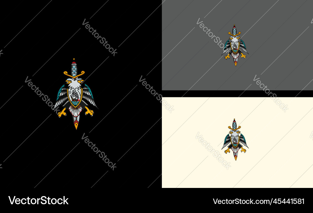 Eagle and sword artwork design Royalty Free Vector Image