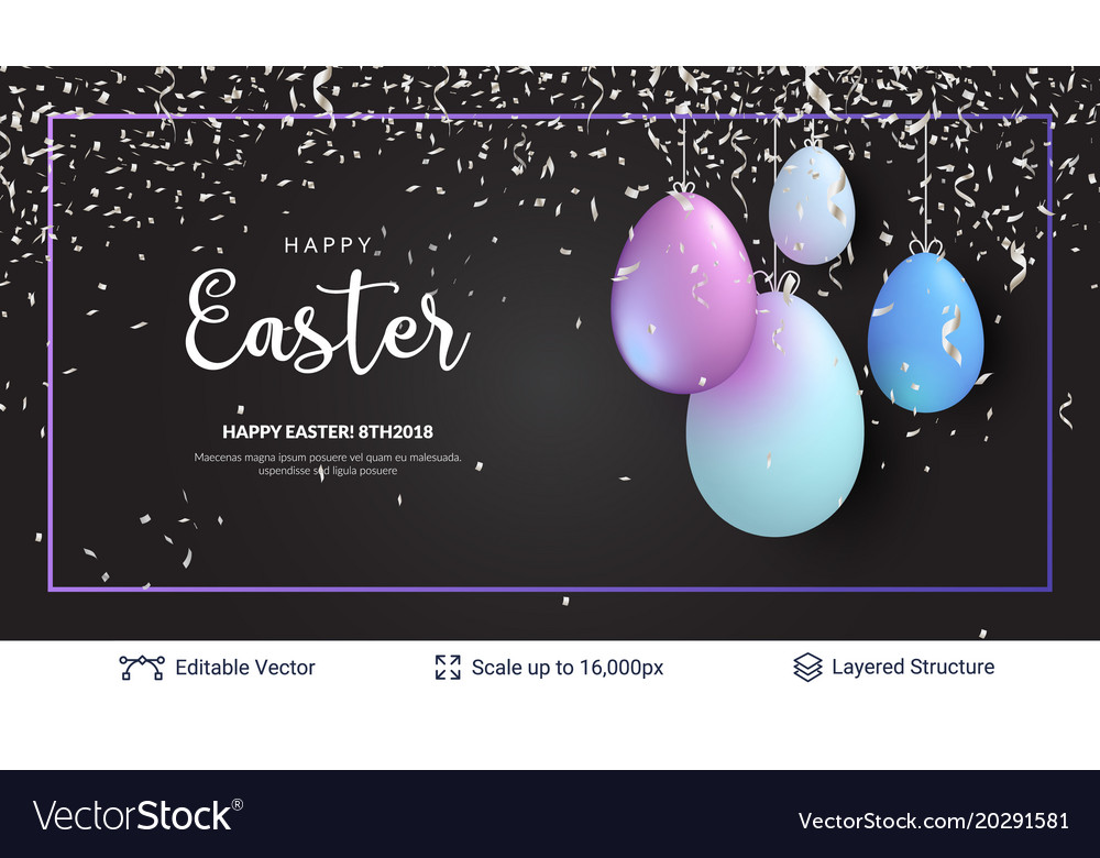 Easter background template Royalty Free Vector Image