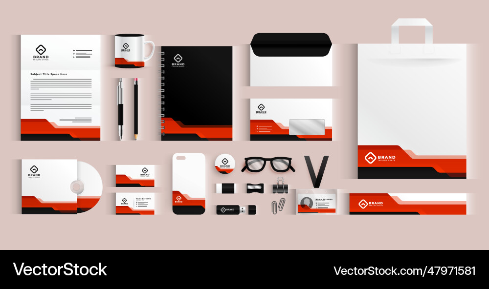 Elegant professional office stationery template Vector Image