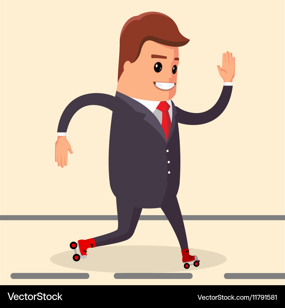 Happy businessman manager character Royalty Free Vector