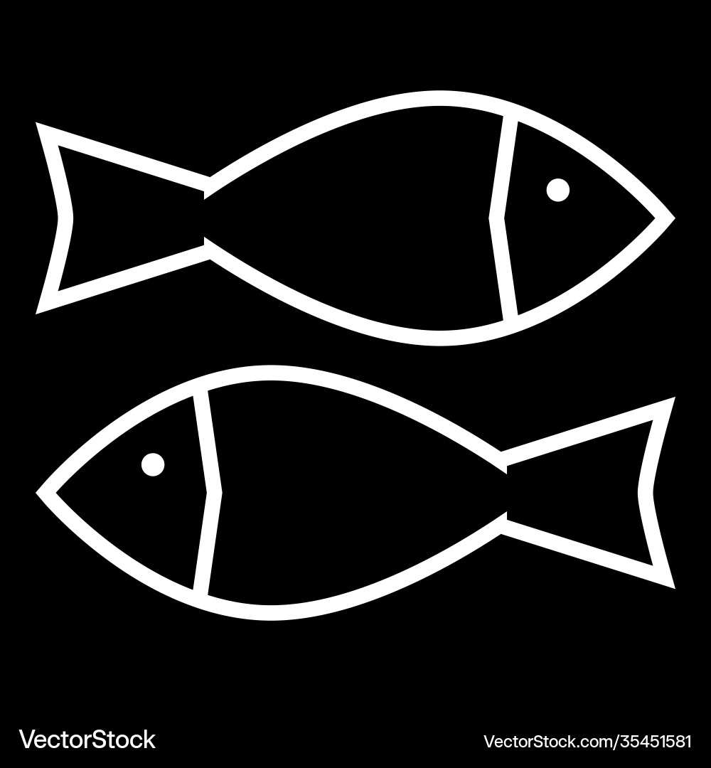 Horizontal icon a pair fishes with eyes Royalty Free Vector