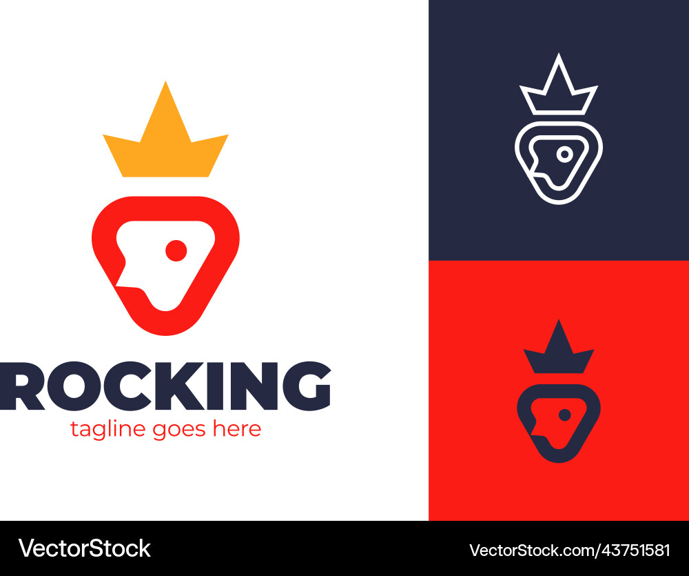 King rocket logo simple and crown Royalty Free Vector Image