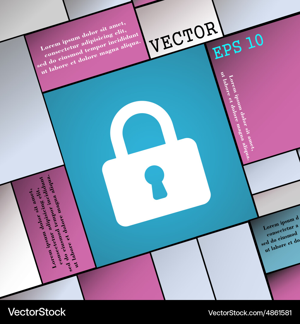 Pad lock icon sign modern flat style for your Vector Image