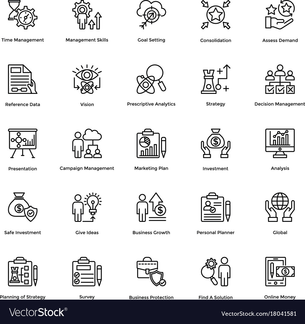 Project management line icons set 13 Royalty Free Vector Project management line icons set 13 Royalty Free Vector