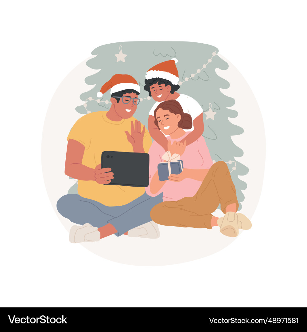 Sending greetings isolated cartoon Royalty Free Vector Image