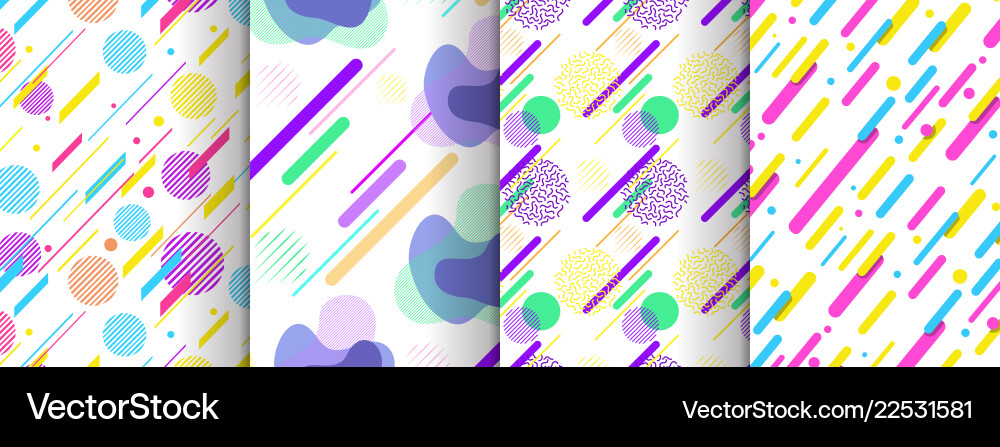 Set of abstract seamless background available Vector Image