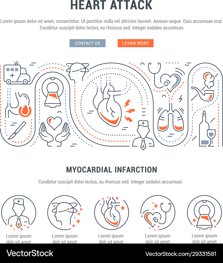 Website banner and landing page heart attack Vector Image