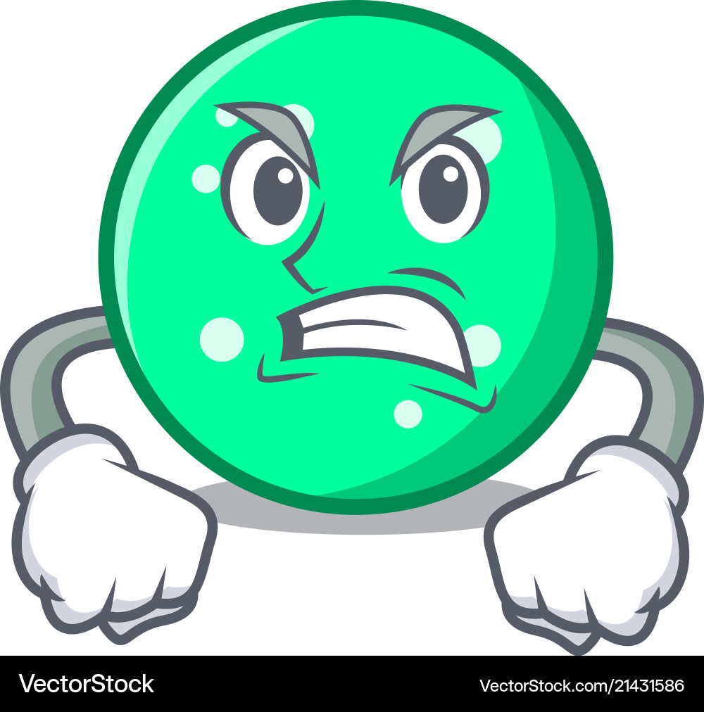 Angry circle mascot cartoon style Royalty Free Vector Image