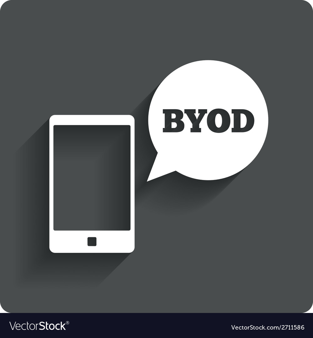 Byod sign icon bring your own device symbol Vector Image